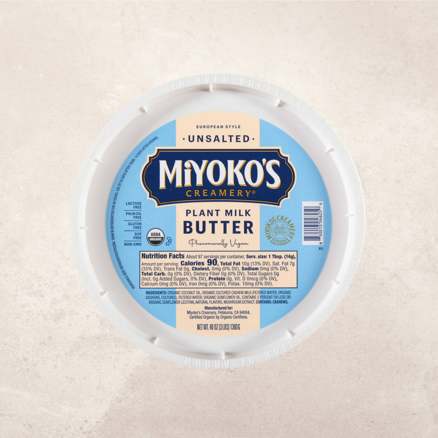 European Style Plant Milk Butter, Unsalted – Miyoko's Creamery
